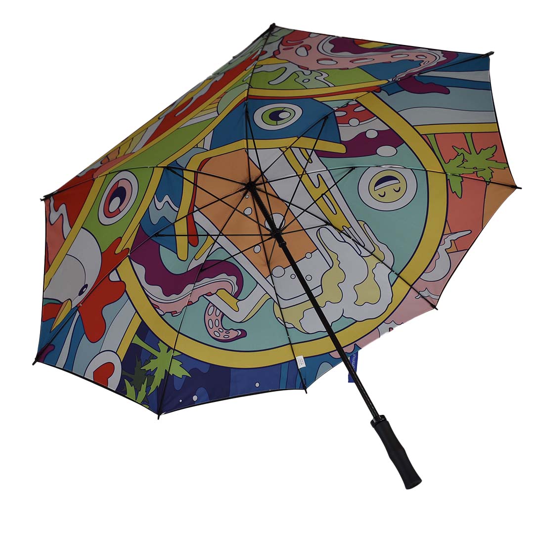 Seam matched print on umbrella for continuous all over effect